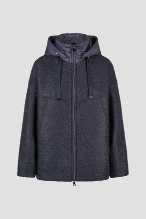 Barbara Lebek Wolljacke Boucl&eacute;jacke Damen mit wattierter Kapuze