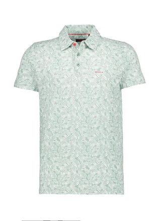N.Z.A. Herren Polo-Shirt gr&uuml;n gebl&uuml;mt