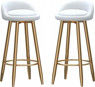 Generic Samt-Barhocker, 66/76 cm hoch, f&uuml;r ESS- und K&uuml;chentheken, Schwarze Metallbeine und Fu&szlig;st&uuml;tze, Tresenhocker f&uuml;r K&uuml;cheninseln, Caf&eacute;s, Kneipen, Bars, bis