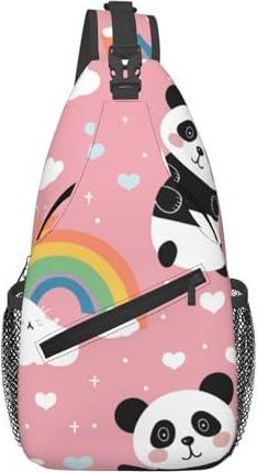 Generic Rainbow Panda Sac &agrave; bandouli&egrave;re de voyage pour homme Sac &agrave; dos de randonn&eacute;e