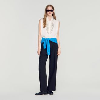Sandro Hemdbluse mit Volantkragen