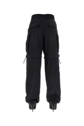 Balenciaga Womens Black Cotton Knife Cargo Pantaboots 1000 Pantaloni