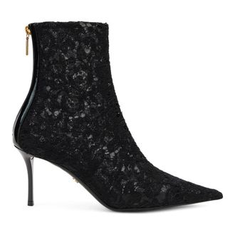 Dolce & Gabbana Stiefeletten aus Spitze - - Shoes - Damen - Schwarzk - 38 1/2 EU