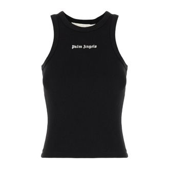 Palm Angels Femme, Tops, Noir, Taille: 40 FR Classic Logo Tank Top
