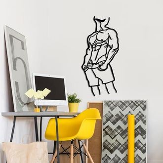 Hanah Home Stylish Black Decorative Metal Wall Accessory, 33 x 70 cm | 100% Metal, 1.5 mm Thick | Lightweight & Easy to Hang | Perfect for Modern Decor