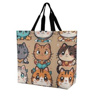 Generic De Nombreux Chats De Dessin Anim&eacute; Sac Cabas D&eacute;contract&eacute; Tote Bag Imperm&eacute;able Sac A Main Femme Pour Plage Universit&eacute; Voyage