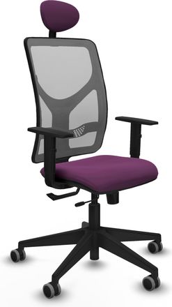 Piqueras y Crespo Schreibtischstuhl mit hoher R&uuml;ckenlehne, mit 1D-Armlehnen, h&ouml;henverstellbarer Lendenwirbelst&uuml;tze und festem Kopfteil, ausgestattet mit Syncro/Traslack