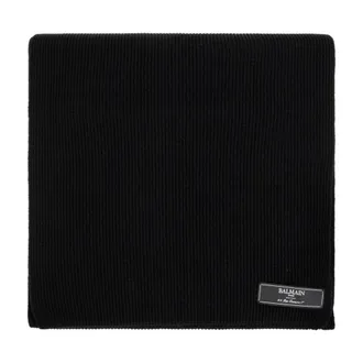 Balmain Homme, Accessoires, Noir, Taille: ONE Size Wool Scarf
