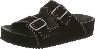 Verbenas Pantolette VERBENAS ELENA SERRAJE PASADO, Damen, Gr. 37, schwarz, Veloursleder, kontrastfarbene Details, Schuhe Pantolette, Sommerschuh, Hausschuh, St