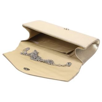 Garneck Sac Soirée Élégant pour Femme Pochette Portable Velours Doré Fermeture Sécurisée Mariage et Fête