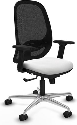 Piqueras y Crespo Schreibtischstuhl mit wei&szlig;en R&auml;dern, zylindrisch, mit 2D-Armlehnen, h&ouml;henverstellbare Lendenwirbelst&uuml;tze, ausgestattet mit 3 Positionen und Schneidsch
