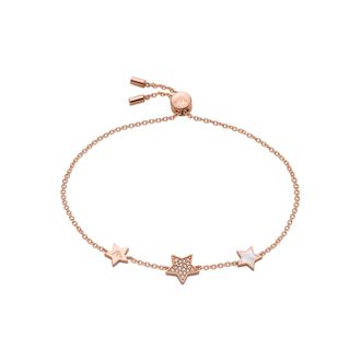 Emporio Armani Armband F&uuml;r Frauen Fast Tack, Innenl&auml;nge: 160 + 20mm, Gro&szlig;er Stern: 10X2mm, Kleine Sterne: 8X2mm Rose Gold Sterling Silber Armband, EG3525C221