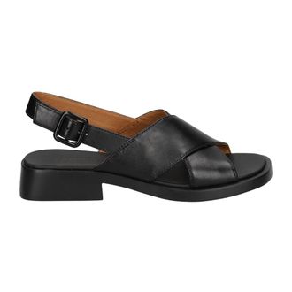 Camper Femme, Chaussures, Noir, Taille: 38 EU Sandales en Cuir Noir D&eacute;contract&eacute;es