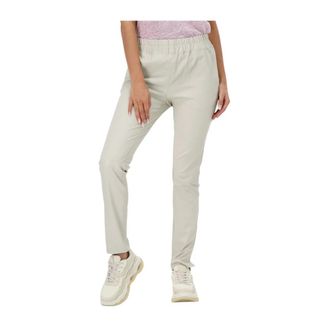 Est'seven Stretch-Leder Chino Hose - - Trousers - Damen - Beige - L
