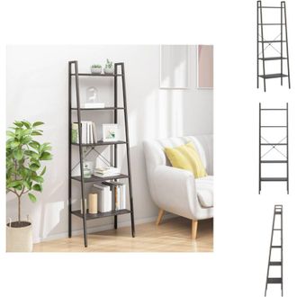 vidaXL Vidaxl - Standregal mit 5 B&ouml;den Schwarz 56x35x174 cm - B&uuml;cherregal - Stehleuchte - Aufbewahrungsl&ouml;sung - Raumsparsamkeit - Wohnzimmer Dekoration