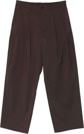 Norse Projects pantalon plissé à fermeture zippée - Marron