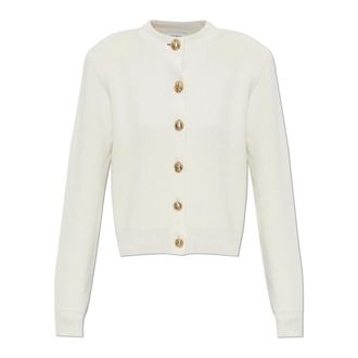 Balmain Woll-Strickjacke mit Schulterpolstern - - Knitwear - Damen - Beige - XS