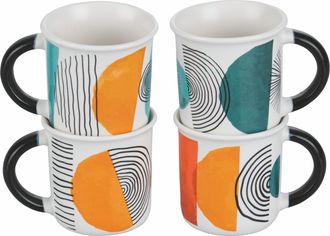 Villa D'Este Home Tivoli Set 4 Kaffeetassen 100 ml Porzellan Venice Lido