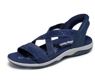 Skechers Damen Reggae Slim-Summer Sparkle Sandalen, Marineblau, 42 EU
