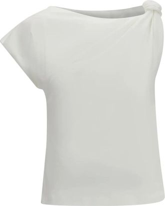Pinko Pinko, Femme, Tops, Blanc, Taille: 38 FR Marlena Maglia Jersey Cotone Stretch