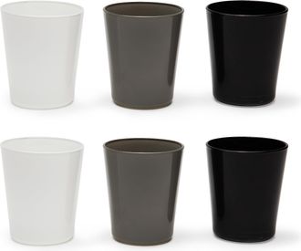 Excelsa Portofino Set 6 Gläser, Weiß/Schwarz/Grau, 30 Cl., mundgeblasenes Glas