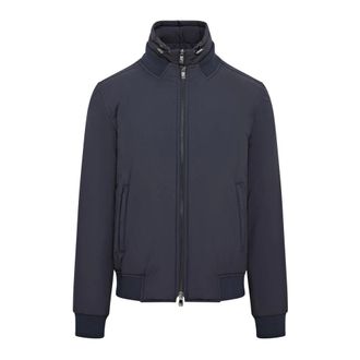 Corneliani Homme, Vestes, Bleu, Taille: 4XL Bomber TechTouch avec pi&egrave;ce de poitrine