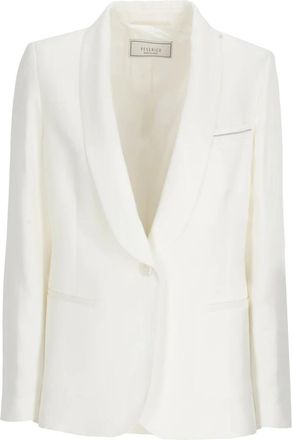 PESERICO Femme, Vestes, Blanc, Taille: 42 FR Shawl Collar Blazer