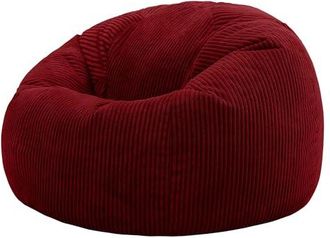 Icon Brand Kingston Sitzsack Cord, Burgund, Sitzsack Erwachsene mit F&uuml;llung, Bean Bag, Cord Sessel, Lounge Sessel, Lounge Stuhl, Schlafzimmer, Wohnzimmer, Wohnzi