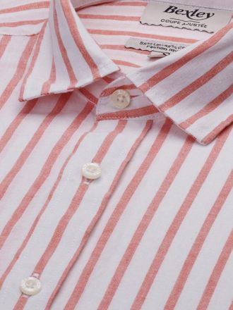 Bexley Edibert - Chemise homme chambray blanc et orange