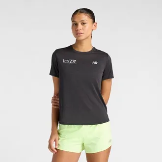New Balance Damen London Edition RC Essential T-Shirt in Schwarz, Polyester, Gr&ouml;&szlig;e XL