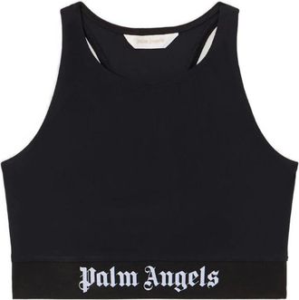 Palm Angels Femme, Tops, Noir, Taille: 40 FR Classic Logo Sport Top