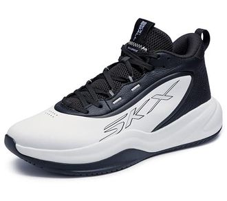 Skechers Baskets de Basketball Pure Klutch pour Homme, Blanc/Noir, 42.5 EU