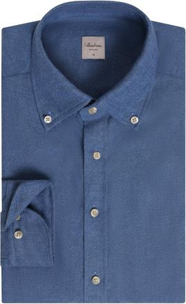 Stenströms Flanellhemd aus Twofold Super Cotton mit Button-Down-Kragen, Slimline in