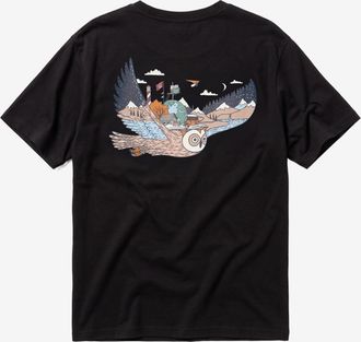 Knowledge Cotton Apparel Herren vegan T-Shirt Back Print Black Jet