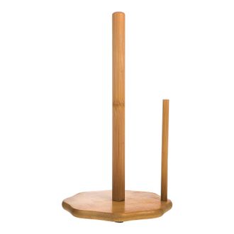 BESPORTBLE Bambus K&uuml;chenrollenhalter Stehend Organizer f&uuml;r Papierhandt&uuml;cher und Frischhaltefolie Platzsparend Leicht zu Reinigen Robuste K&uuml;chenrolle Halter f&uuml;r A