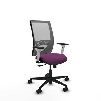 Piqueras y Crespo B&uuml;rostuhl Zulema mit wei&szlig;en und schwarzen Armlehnen, h&ouml;henverstellbare Lendenwirbelst&uuml;tze, ausgestattet mit 3 Positionen und Schneideschaum, Grau/Viol