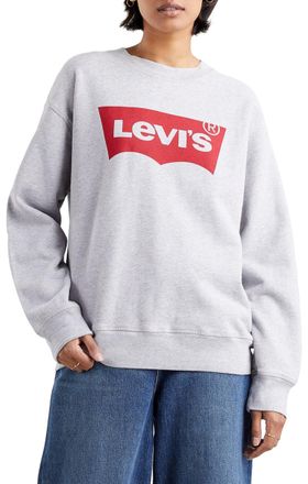 Levi's Damen Graphic Standard Crewneck Pullover Sweatshirt, Grey Heather, XS
