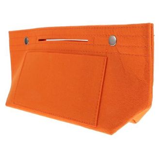 Valiclud Paquet de Rangement Pliable en Feutre Orange Doublure de Paquet &agrave; Main Multifonction Multiples Poches Grand Volume pour Cosm&eacute;tiques Maquillage et Acce