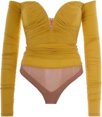 Elisabetta Franchi Femme, Tops, Jaune, Taille: 36 FR Body