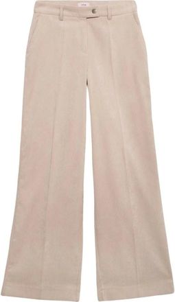 Oltre Femme, Pantalons, Beige, Taille: 46 FR Pantalon Palazzo en Velours C&ocirc;tel&eacute;