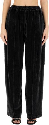 T Alexander Wang Cotton Blend Regular Fit Jogging Pants - Black
