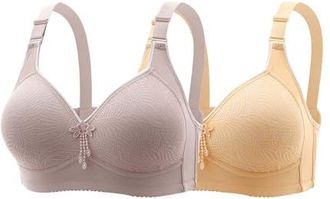 Generic Bustier & Couverture Compl&egrave;te Soutien-gorge &agrave; armatures Grande Taille Soutien-gorge sans anneau en acier Soutien-gorge quotidien, gris fonc&eacute;, C