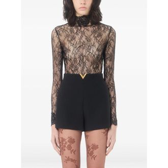 Valentino Floral Lace Bodysuit - Black