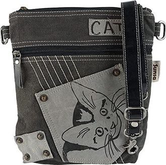 Sunsa Sac à bandoulière pour femme Sac à main en toile et cuir Produits durables, petit sac à bandoulière vintage