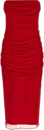 Carolina Herrera Robe Au Genou - Rouge