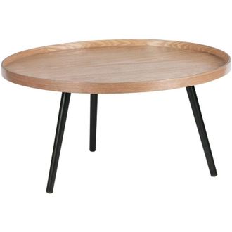 M&S Collection M&s - Table basse ronde 78x78x39 cm d&eacute;cor ch&ecirc;ne et noir - meera