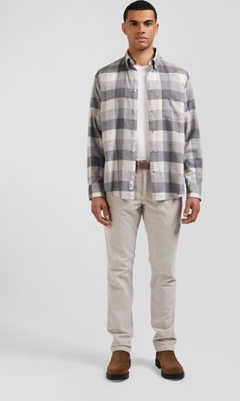 Eden Park Chemise &Agrave; Carreaux En Coton Gris Chin&eacute; Coupe Regular