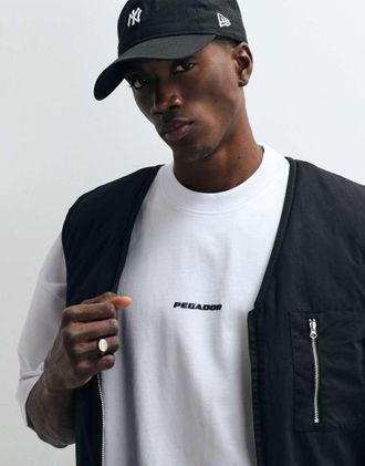 Pegador Pegador - Colne - T-shirt oversize &agrave; logo - Blanc gomme