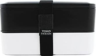 Yoko Design Lunch Box mit 2 Etagen, Farbe: Schwarz, 1200 ml