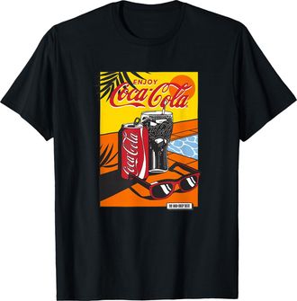 Coca Cola Ware The Cold Crisp Taste Enjoy by The Pool Art Poster T-Shirt